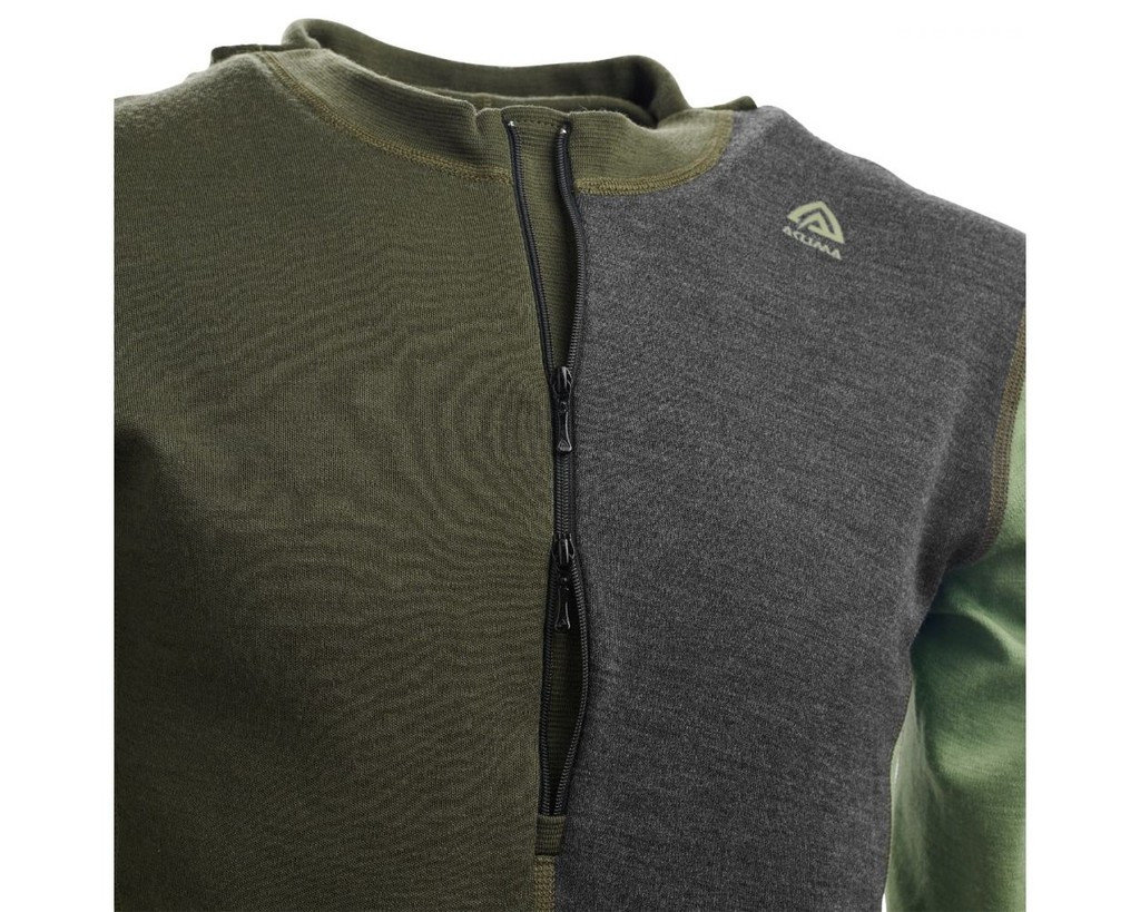 Base layer en laine de mérinos Aclima WarmWool Hood Sweater W/Zip