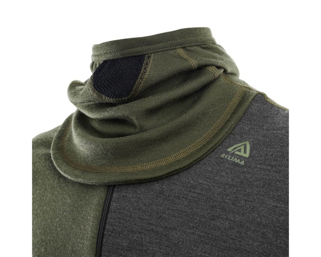 Base layer en laine de mérinos Aclima WarmWool Hood Sweater W/Zip