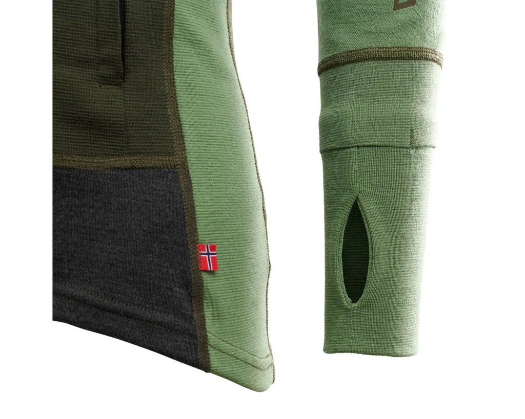 Base layer en laine de mérinos Aclima WarmWool Hood Sweater W/Zip