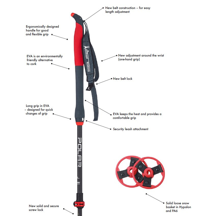 Bâtons de Rando Nordique et ski de montagne Åsnes Falketind 2-Section ...