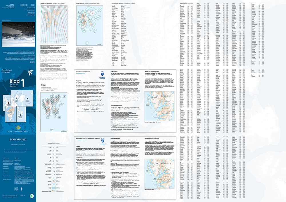 Svalbard sørvest (S250)-Blad 1 : Carte du Spitzberg, partie Sud-Ouest à ...