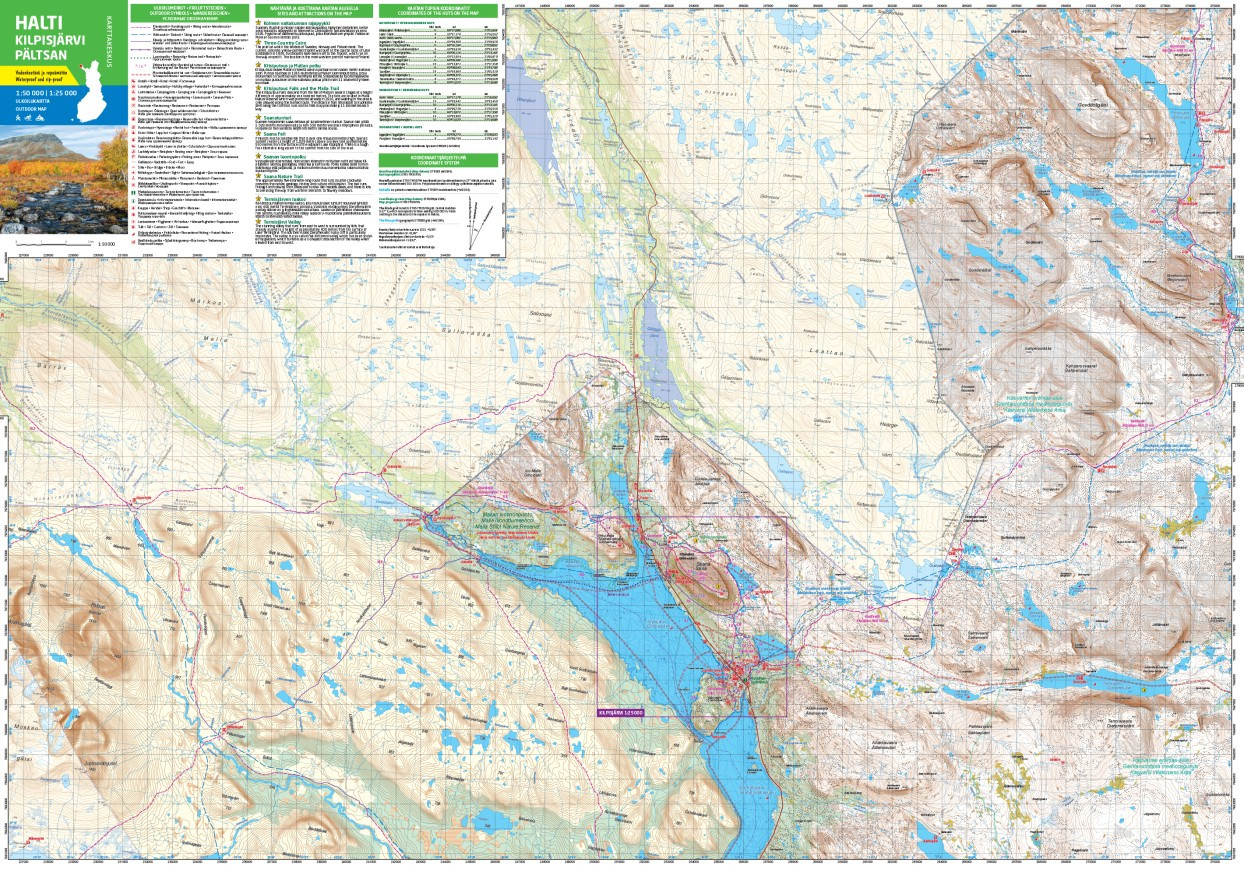 Carte de randonnée et plein air Halti Kilpisjärvi Pältsan 1:50 000 / 1 ...