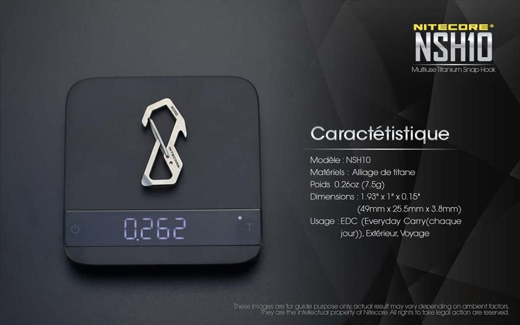 Outils multifonctions en titane - Nitecore NSH10 Multiuse Titanium Snap ...