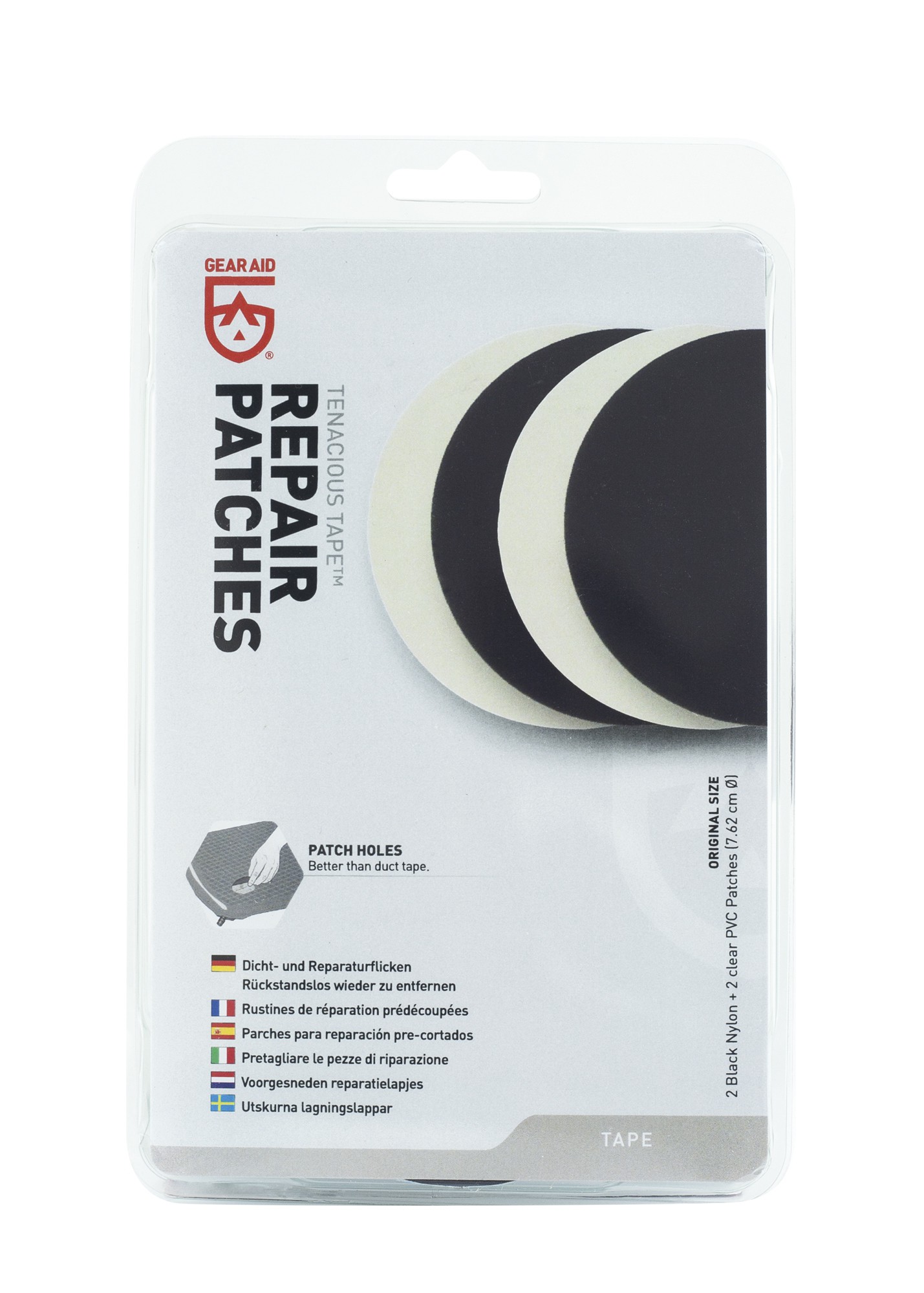 GearAid Tenacious Tape Repair Patches : Patches ronds 2 PVC clear + 2 ...