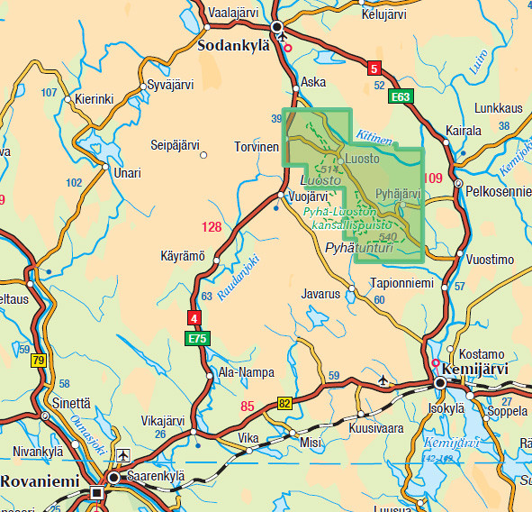 Carte de randonnée Pyhä-Luosto 1:25 000, Outdoor Map - Finlande