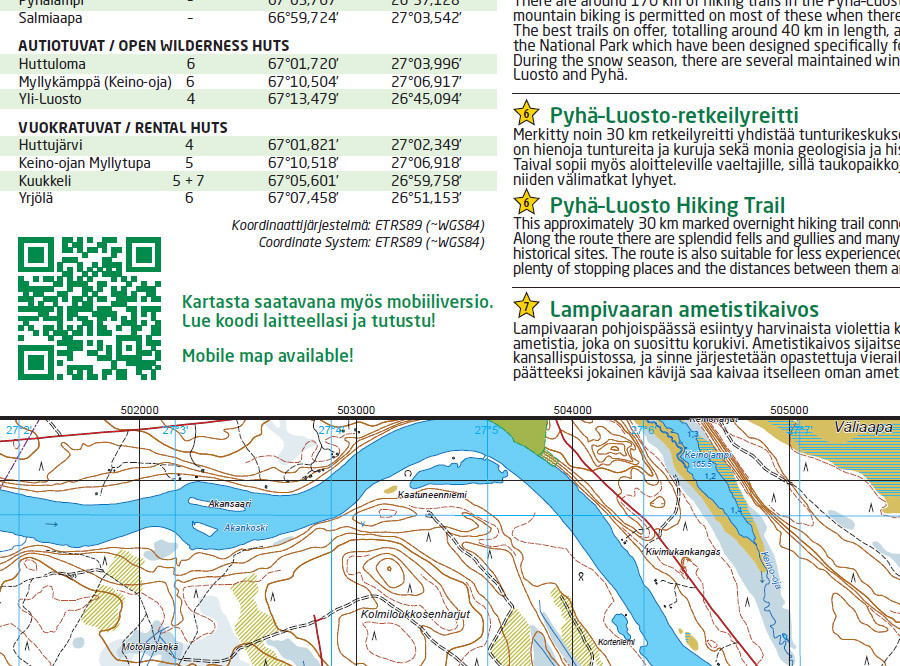Carte de randonnée Pyhä-Luosto 1:25 000, Outdoor Map - Finlande