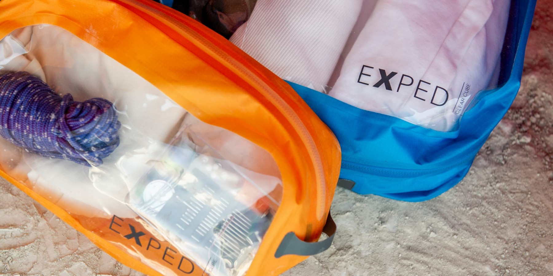 Pochette de rangement légère Exped Clear Cube avec fenêtres transparentes