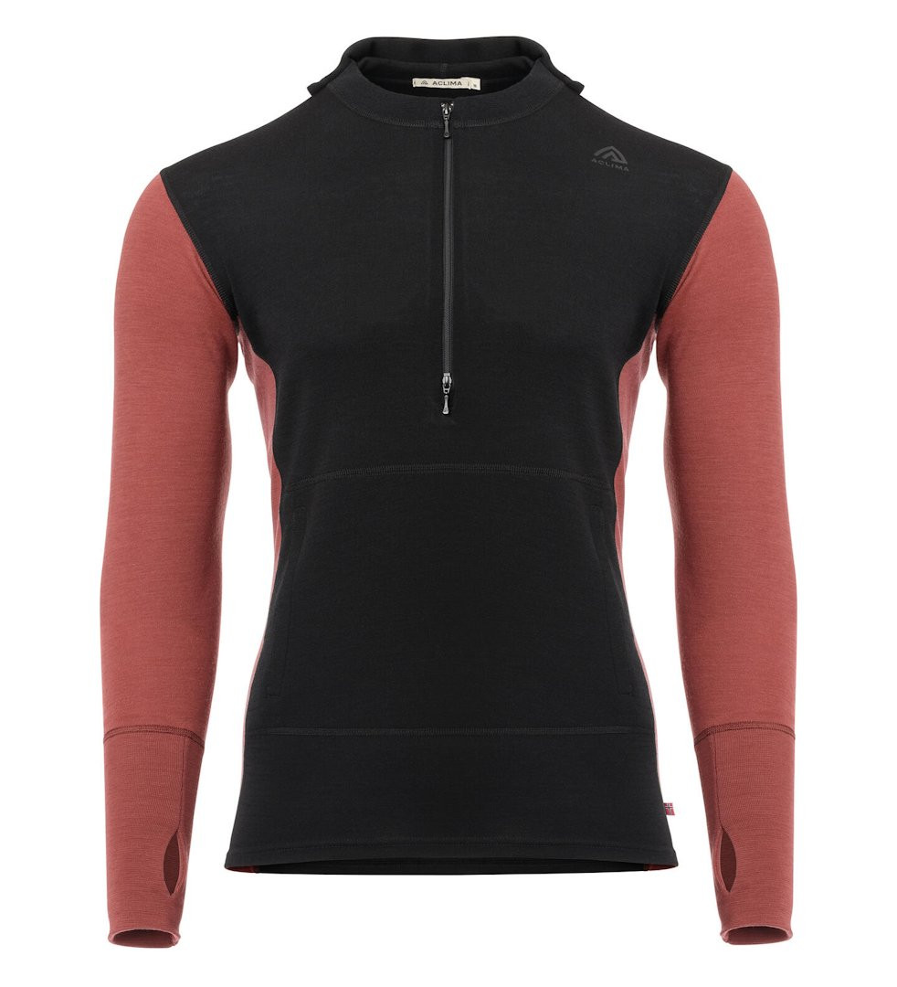 Base layer en laine de mérinos Aclima WarmWool Hood Sweater W/Zip